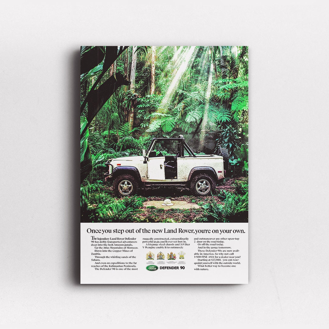 Land Rover Vintage Poster, Land Rover Defender Vintage Poster, Land ...
