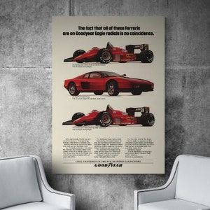 Ferrari Advertisement Vintage, Ferrari Wall Art, Ferrari Poster Print ...
