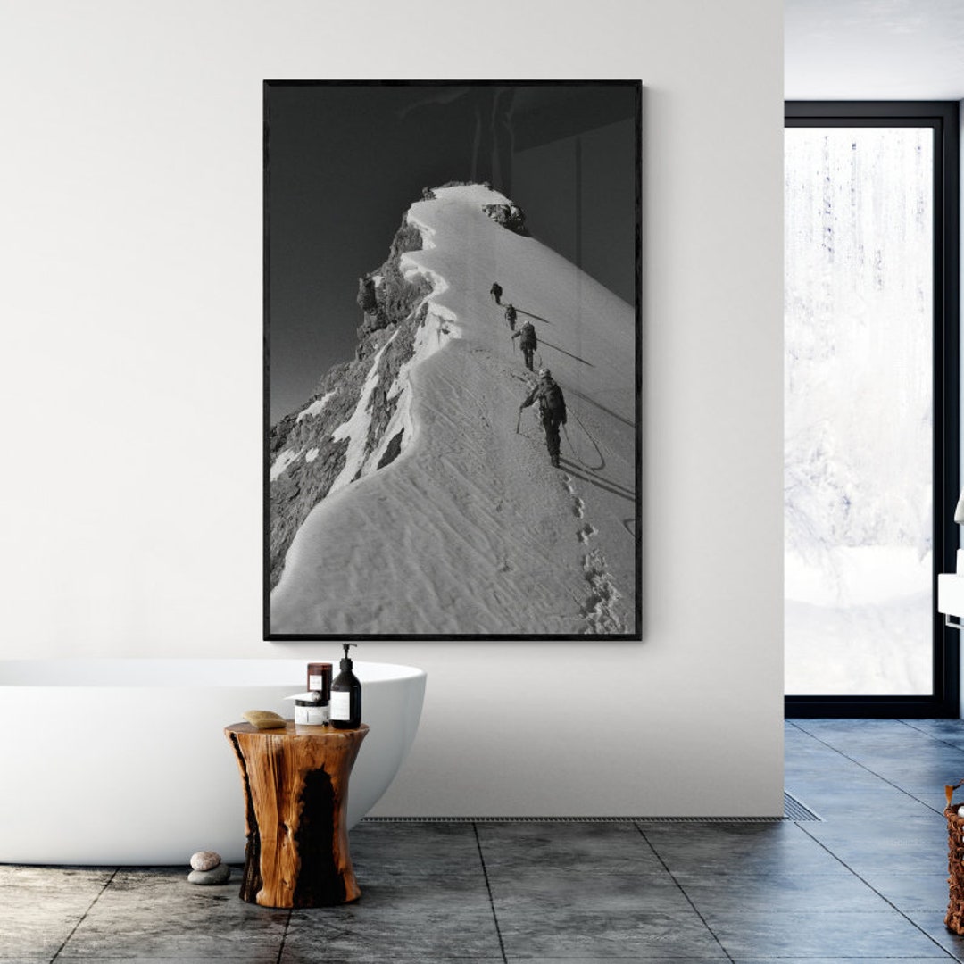 Climbing to Success, Climbing Poster Print, Climbing Wall Art, Mountain ...