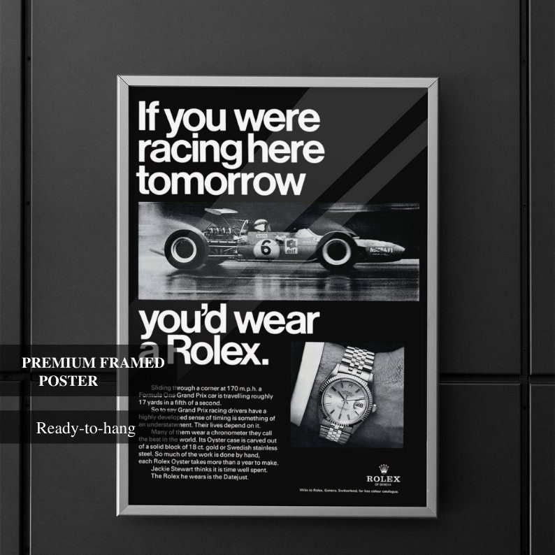 Rolex Vintage Poster 1970 If You Were Racing Here Tomorrow - Etsy UK