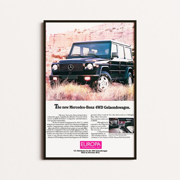 Mercedes Benz G Wagon Poster - Etsy
