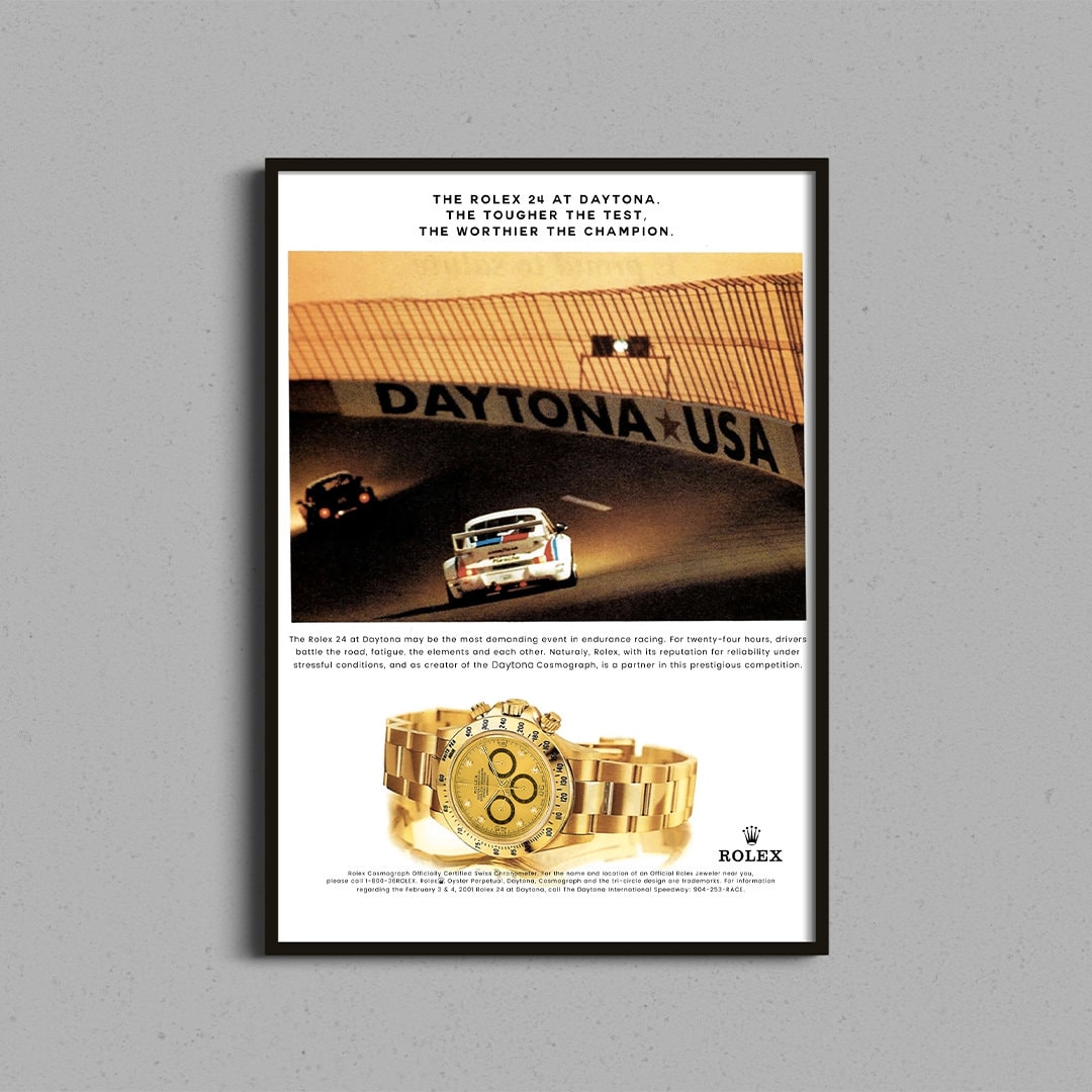 Rolex Daytona Gold Poster, Daytona Gold Vintage Ad,rolex Poster ...