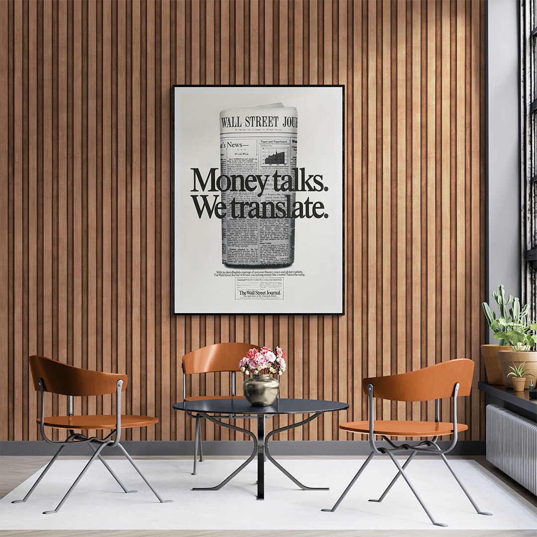 Money Talks We Translate, Wall Street Journal Vintage Ads, Vintage ...