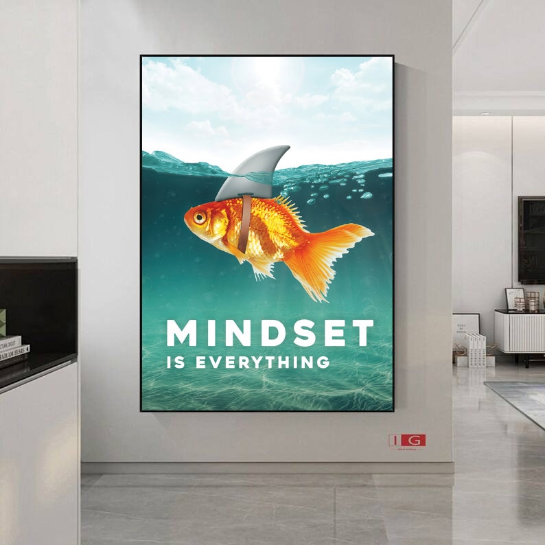 Mindset is Everything Motivational Poster Mindset Fish - Etsy