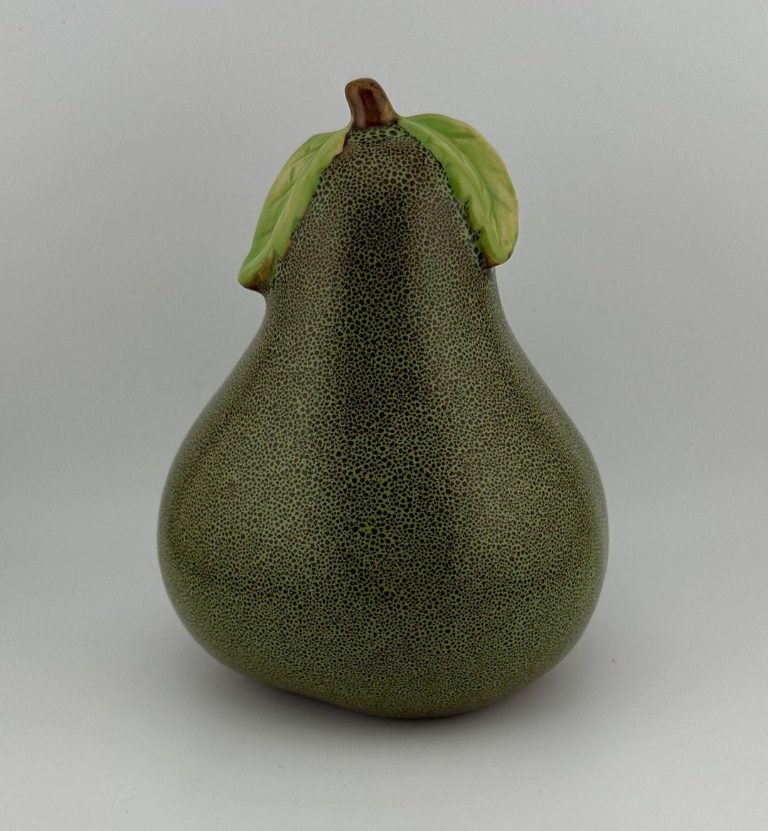 Vintage Green Speckled Ceramic Pear - Etsy