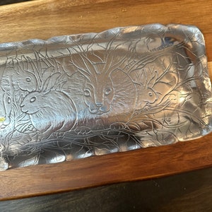 Vintage Arthur Court Bunny Rabbit Cast Aluminum Rectangular Tray - Etsy