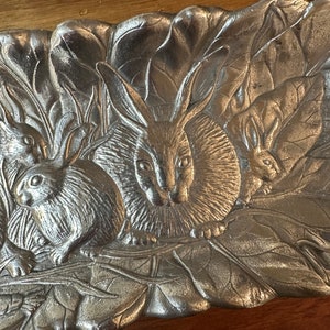 Vintage Arthur Court Bunny Rabbit Cast Aluminum Rectangular Tray - Etsy