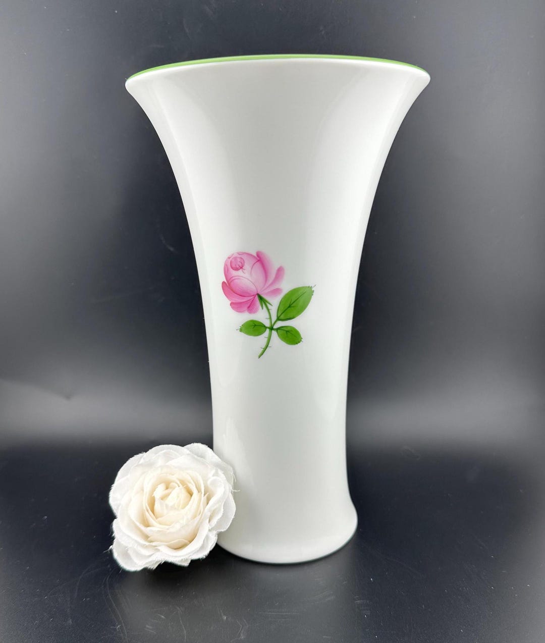 Augarten Wien Porcelain Rose Vase, Hand Painted Austrian Decor - Etsy
