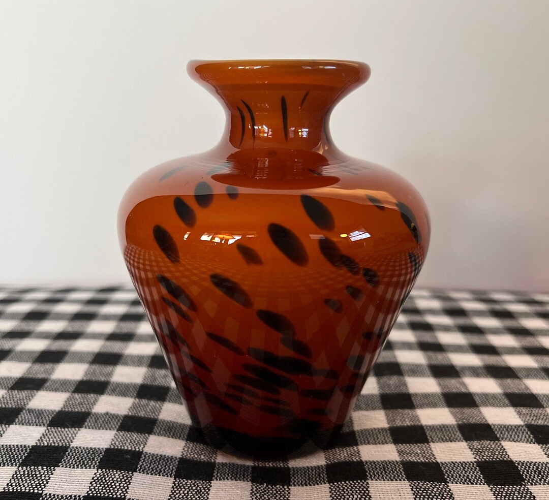 Beautiful Tortoise Shell Hand Blown Murano Glass Vase - Etsy