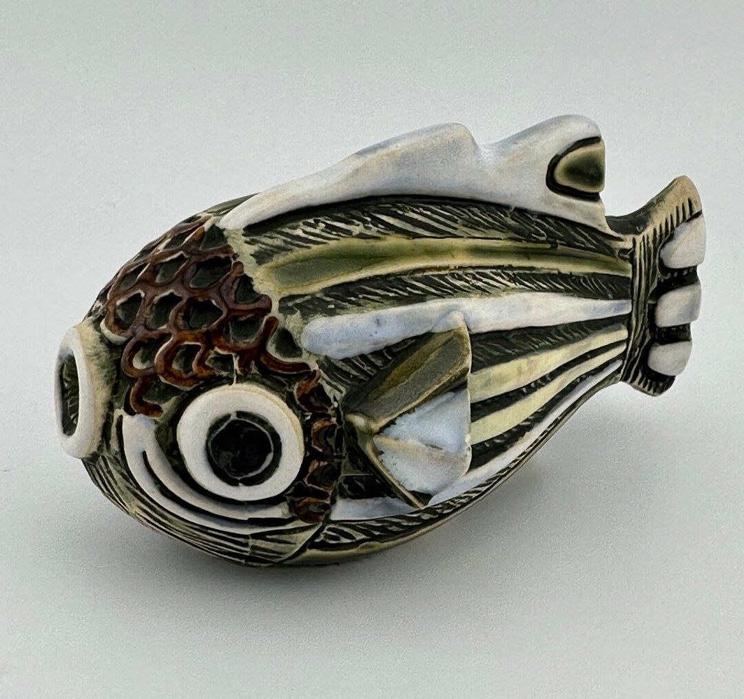 Vintage Artesania Rinconada Fish Blowfish Figurine Made in Uruguay - Etsy