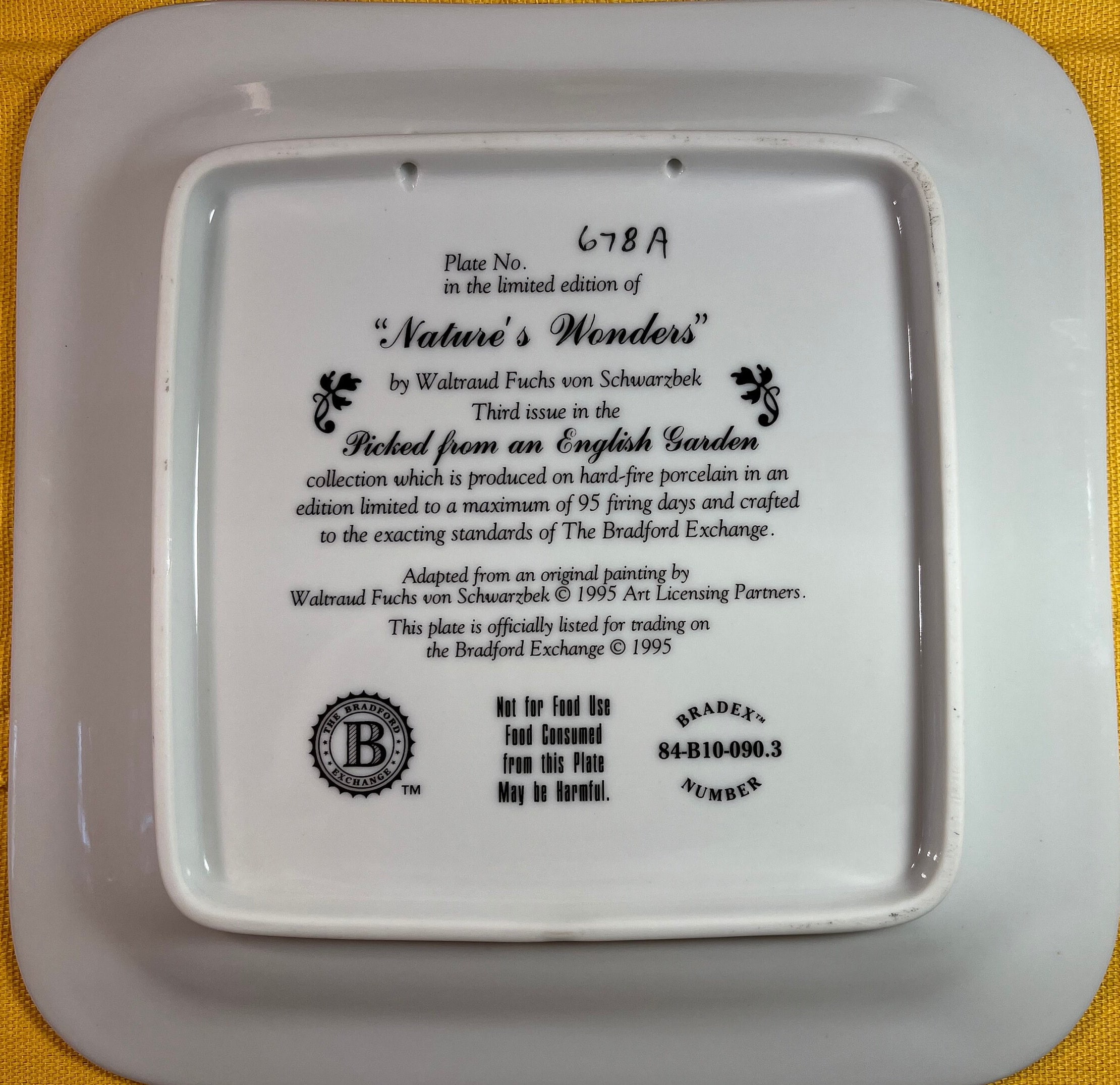 Waltraud Fuchs Von Schwarzbek Limited Edition Plate/nature's Wonders by ...