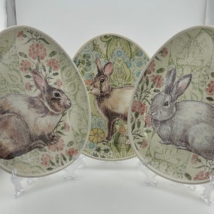 Vintage Pottery Barn Bunny Rabbit Plates Spring Decor, Set of Three - Etsy