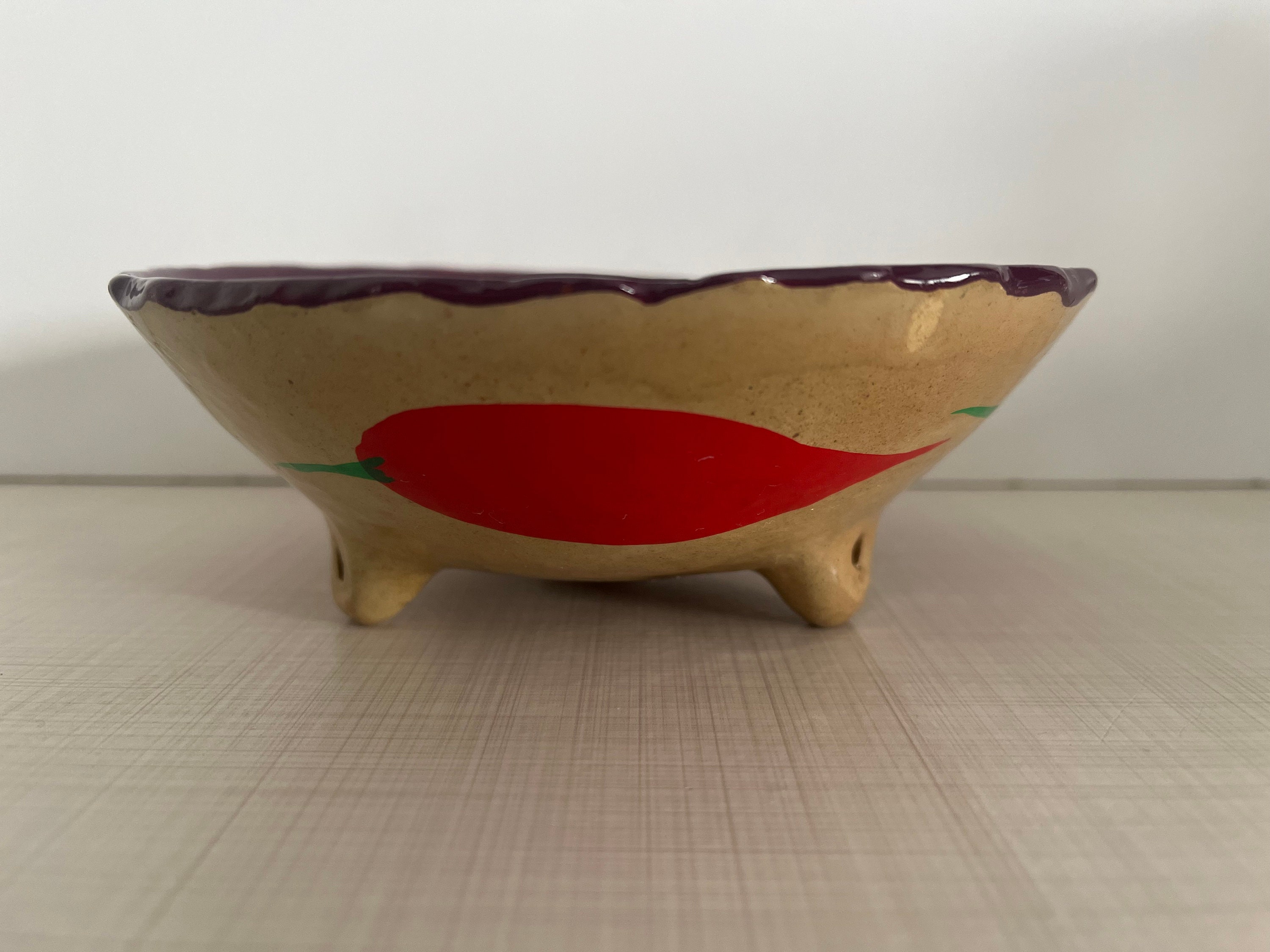 Hand Painted Glazed Fruit Bowl Dish Pottery - Etsy