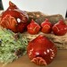 Vintage Red Cardinal Figurines/chubby Red Glazed Cardinals - Etsy