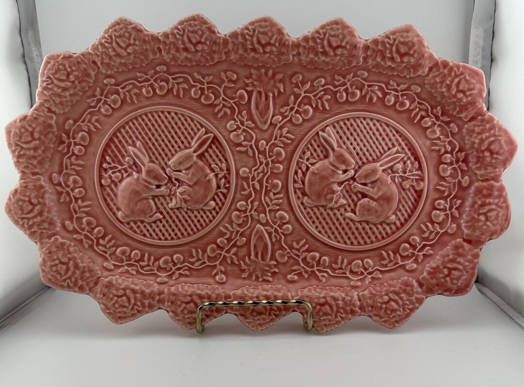 Vintage Bordallo Pinheiro Serving Platter in a Beautiful Pink With ...