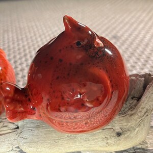 Vintage Red Cardinal Figurines/chubby Red Glazed Cardinals - Etsy