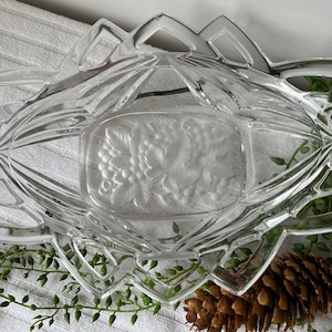 Art Deco Era "pyramid" Oval Glass Bowl by Indiana Glass Co. - Etsy