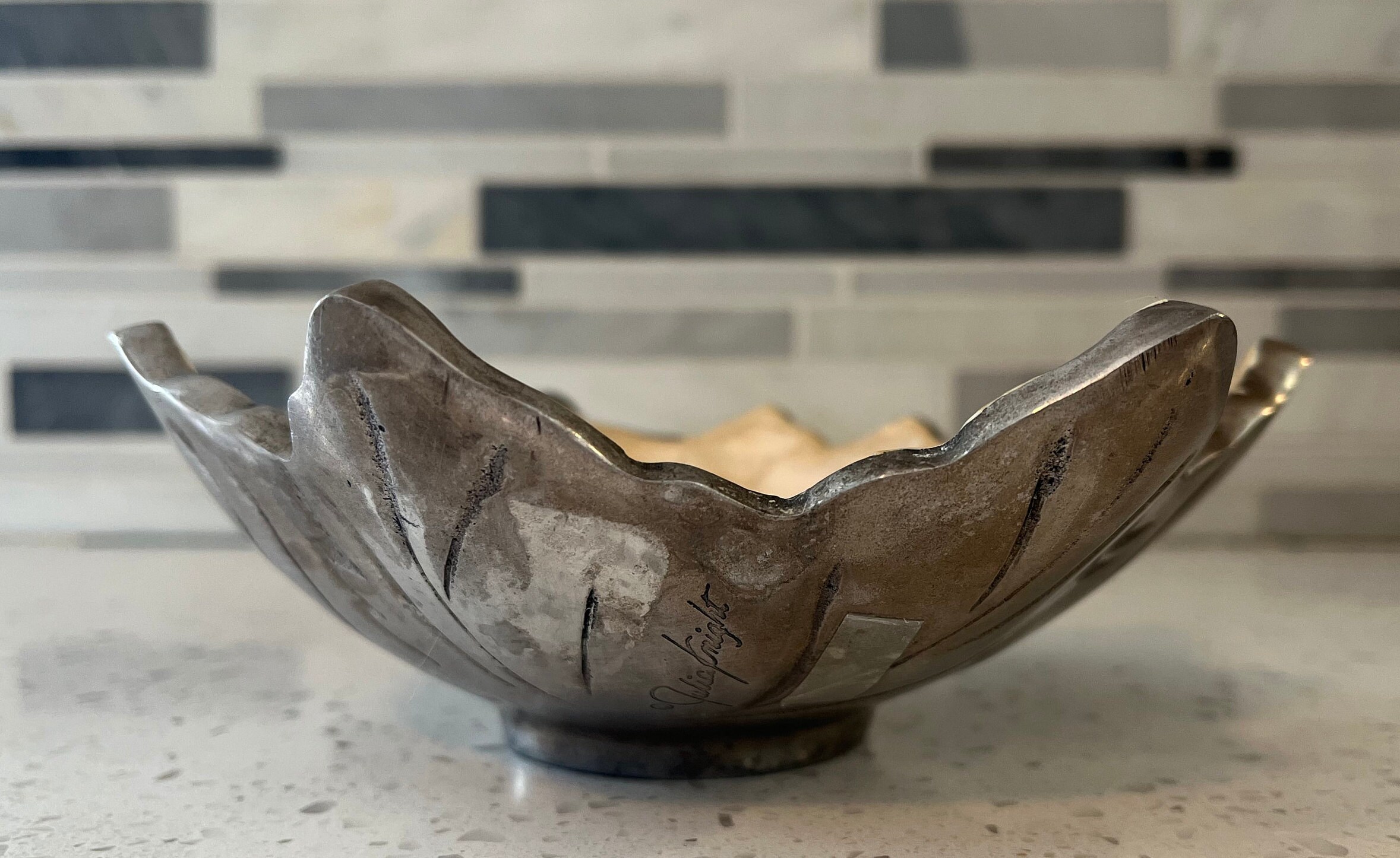 Julia Knight Buff Maple Leaf Enamel Aluminum Bowl Trinket Dish - Etsy