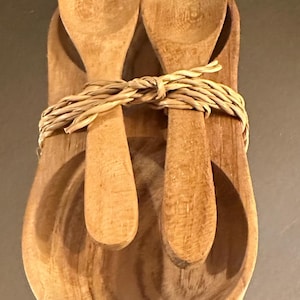 Teak Wood Salt & Pepper Cellar With Spoons/unbranded "new" Two ...