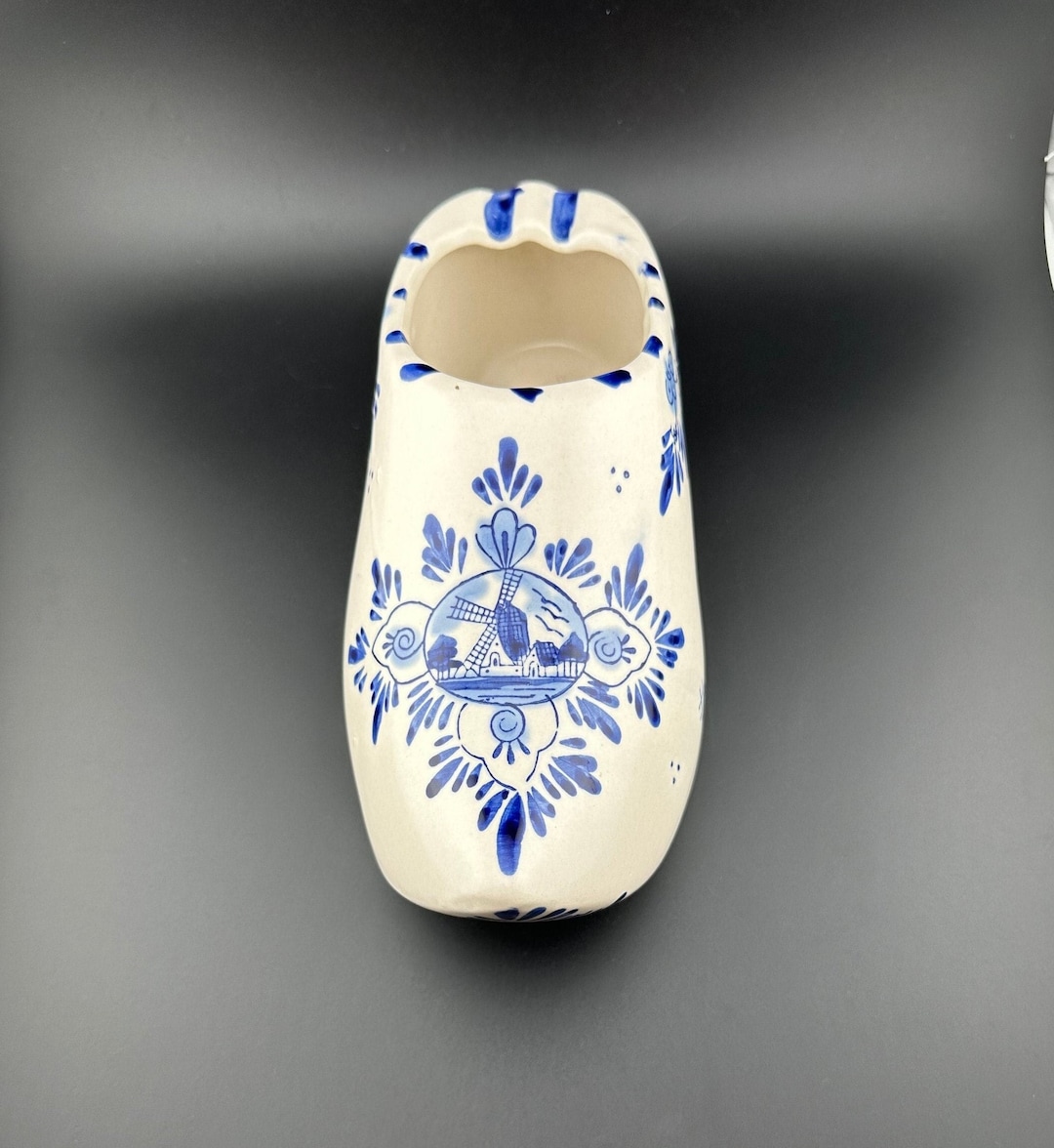 Blue Delft Holland Hand Painted Vintage Ceramic Clog/shoe Windmill - Etsy
