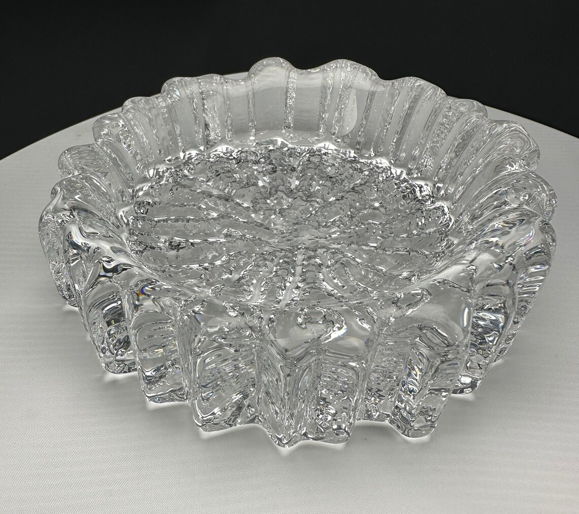 Spectacular Hadeland Norway Art Glass nautilus Shallow Bowl Ice ...