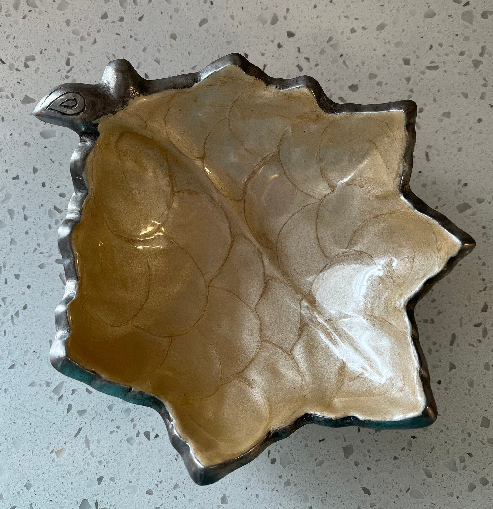 Julia Knight Buff Maple Leaf Enamel Aluminum Bowl Trinket Dish - Etsy