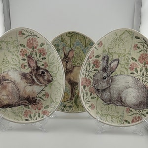 Vintage Pottery Barn Bunny Rabbit Plates Spring Decor, Set of Three - Etsy