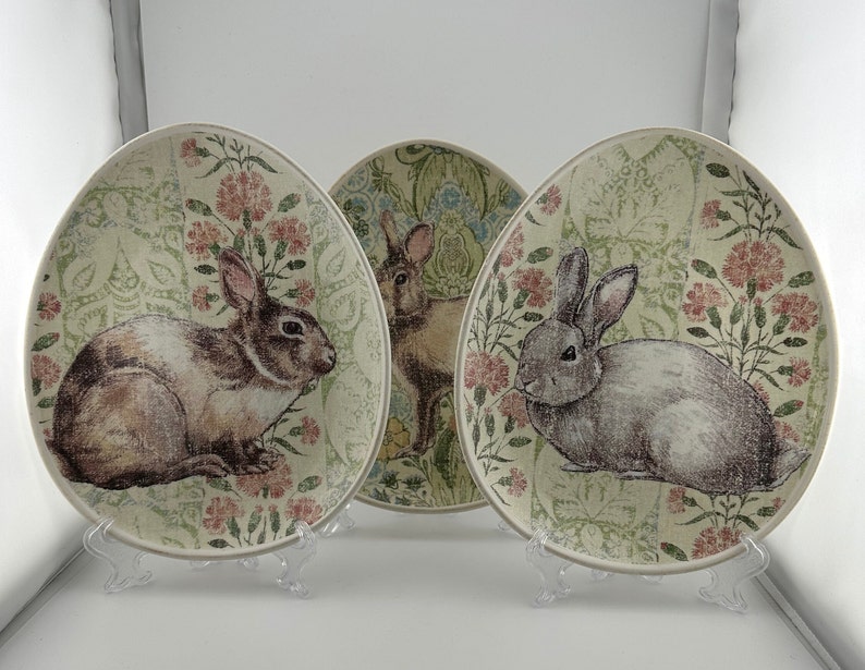 Vintage Pottery Barn Bunny Rabbit Plates Spring Decor, Set of Three - Etsy
