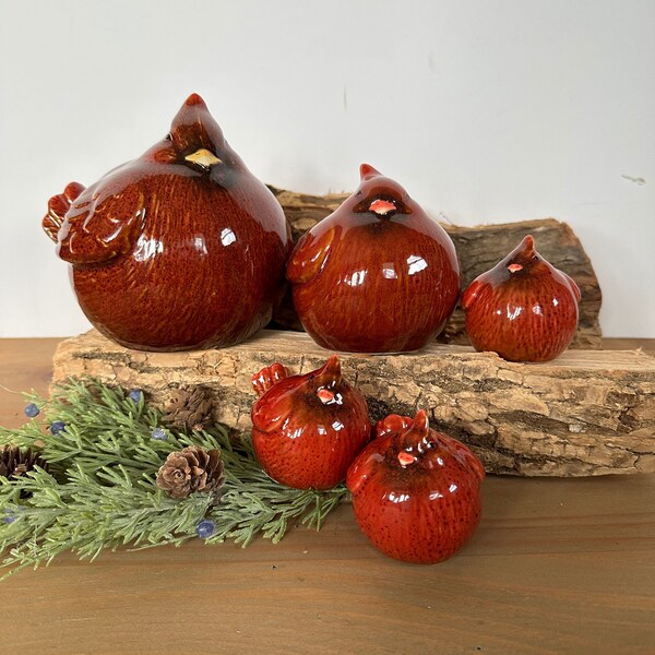 Ceramic Cardinal Figurines - Etsy