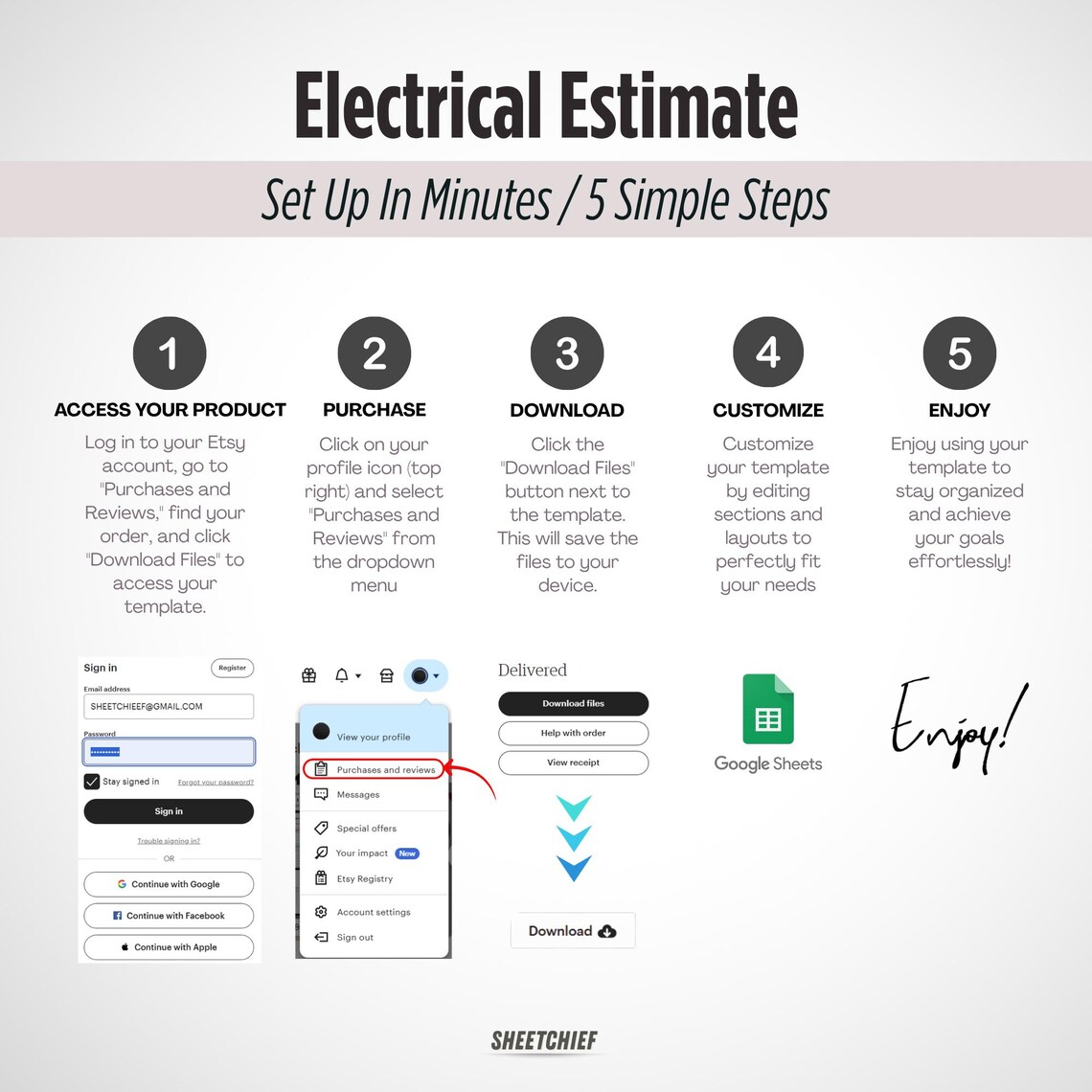 Electrical Estimate Template | Google Sheets | Project Cost Calculator ...