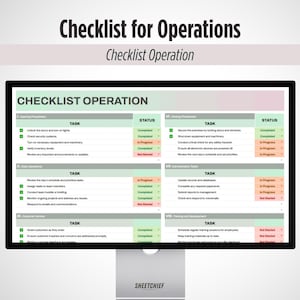 Checklist Operation Template | Google Sheets | Task Management for ...