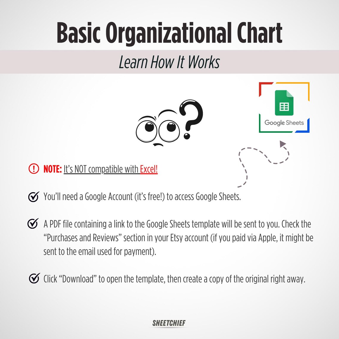 Basic Organizational Chart Google Sheets | Company Structure Template ...