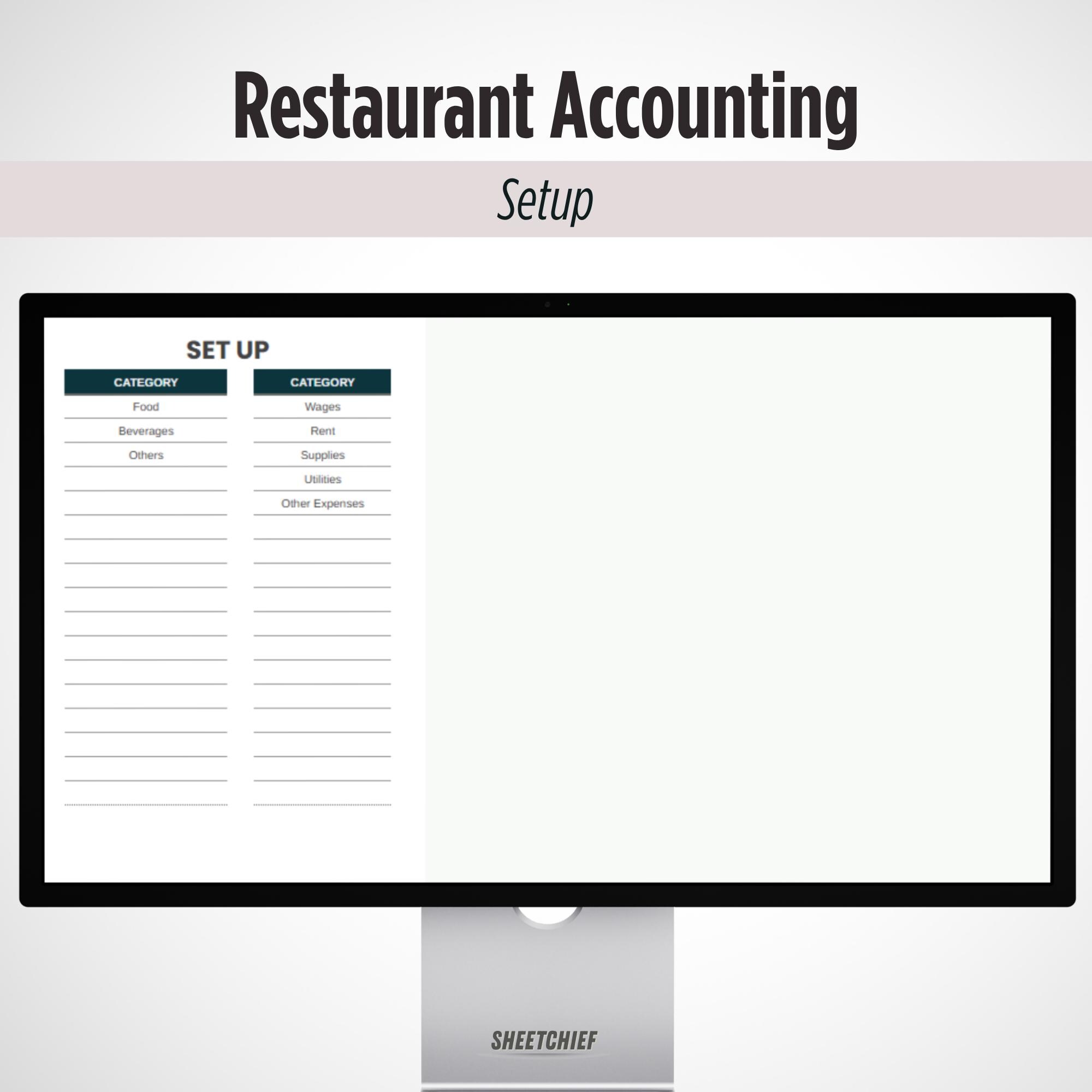 Restaurant Accounting Template | Google Sheets | Income and Expense ...