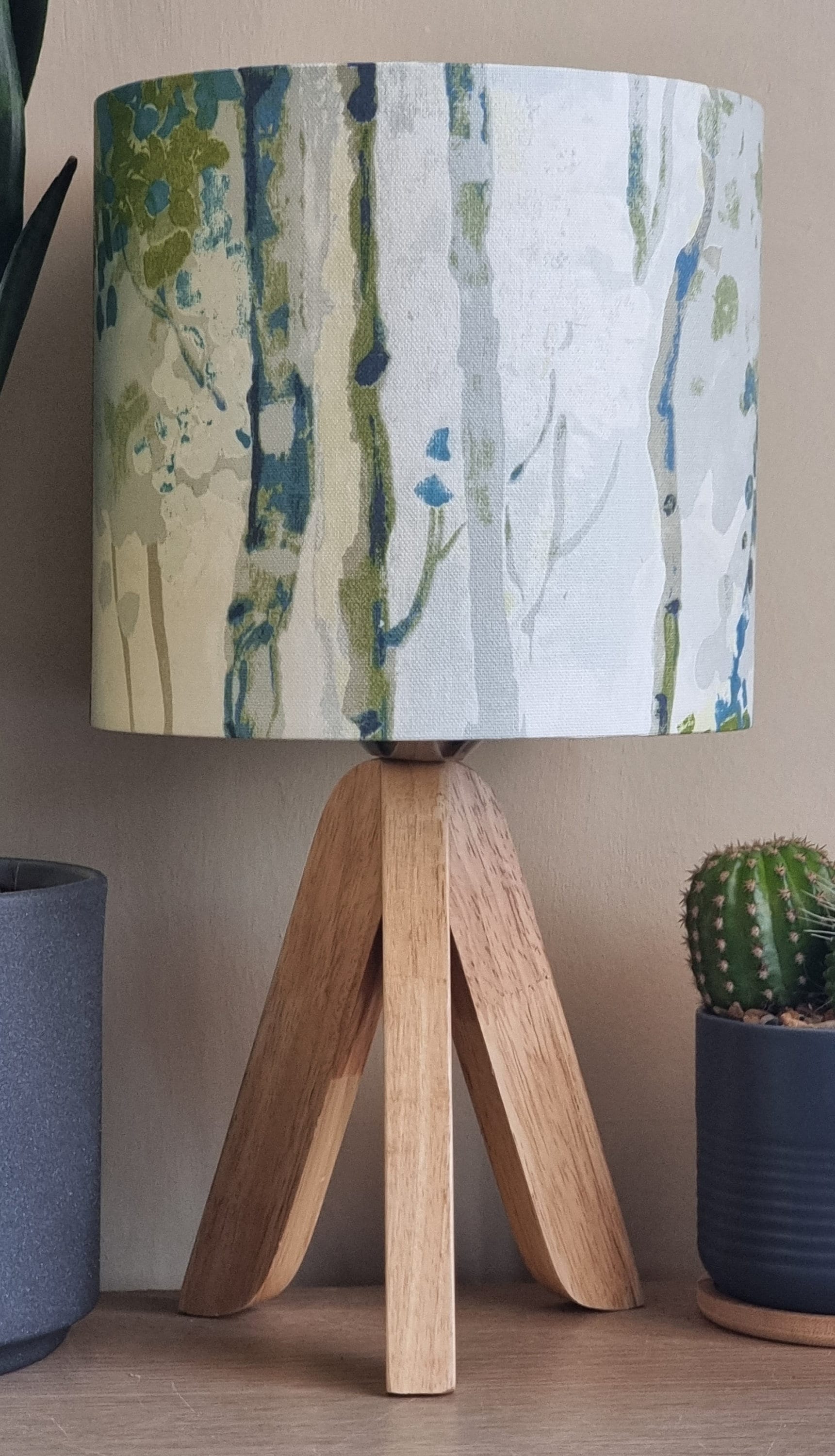 Forest Trees Blue Lampshade, Table Floor Lamp / Ceiling Pendant, Small ...