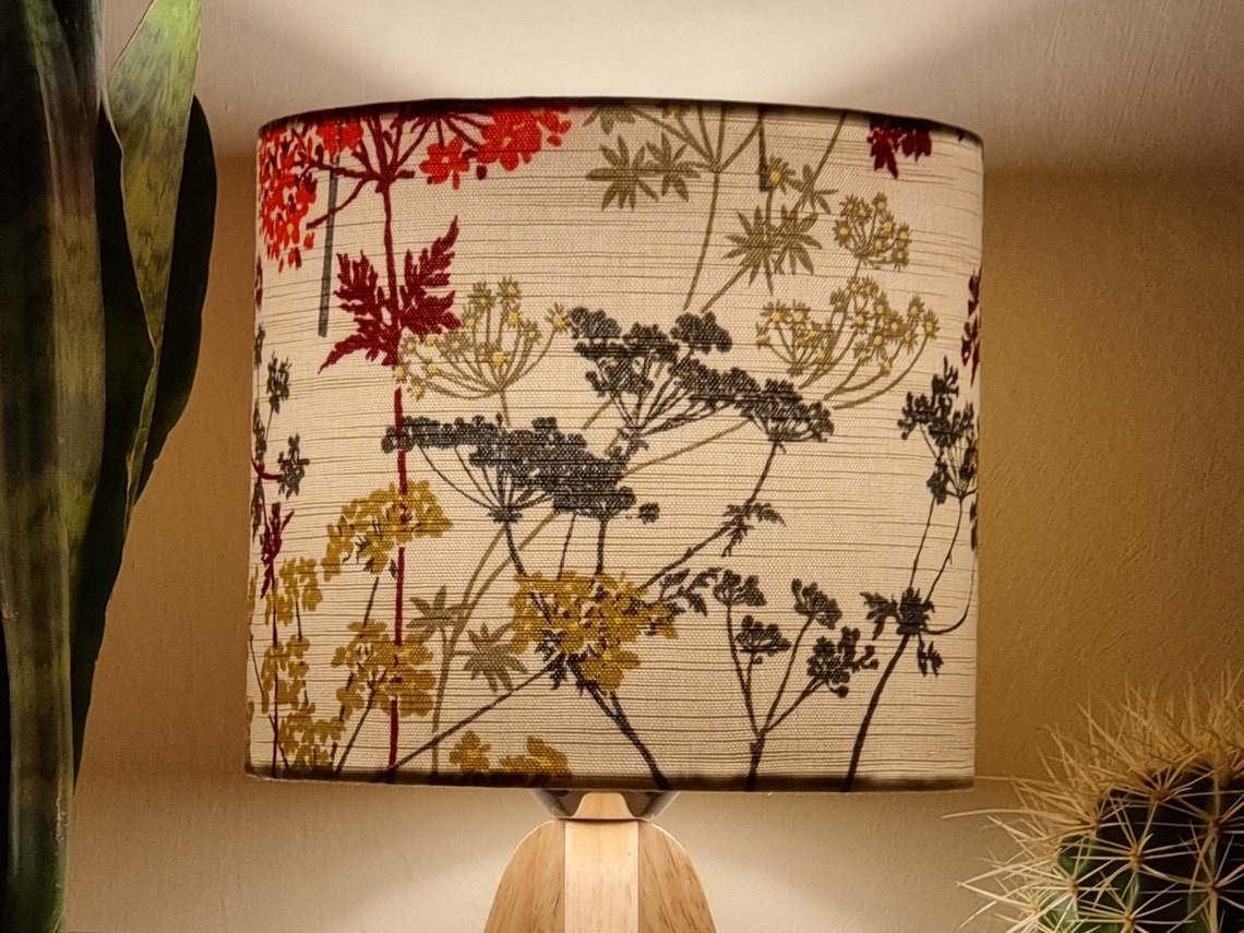 Modern Red Gold Hedgerow Lampshade Table Floor Lamp / Ceiling - Etsy UK