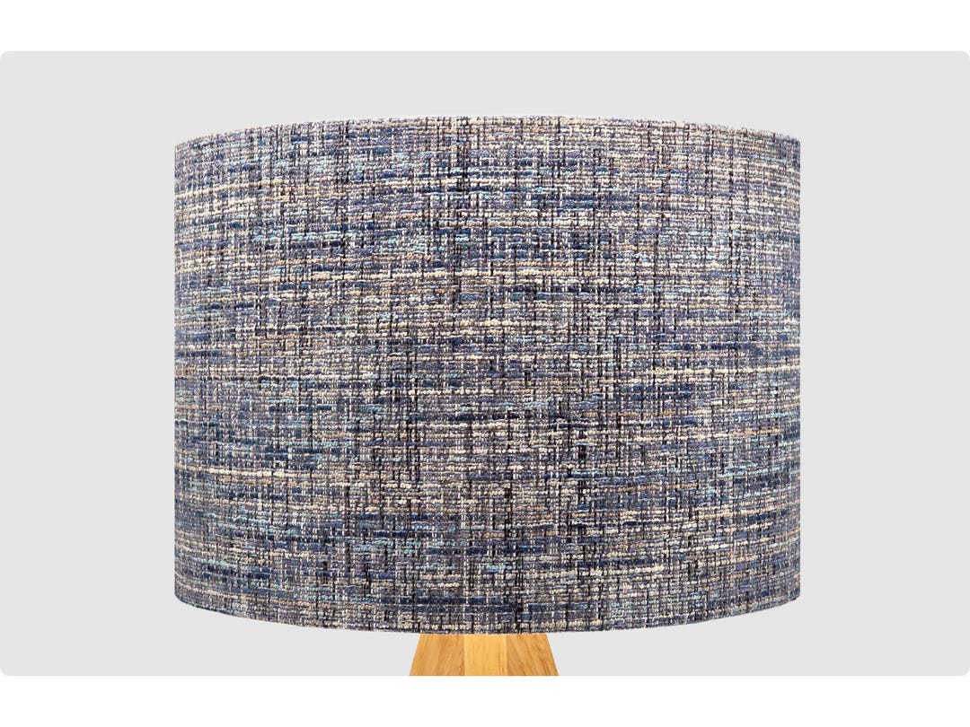 Denim Blue Woven Fabric Lampshade, Table Floor Lamp / Ceiling Pendant ...