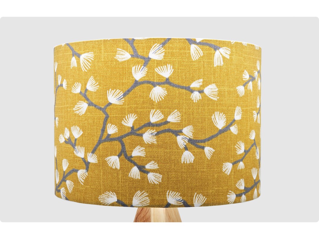 Modern Yellow Grey Lampshade Table Floor Lamp / Ceiling Pendant Small ...