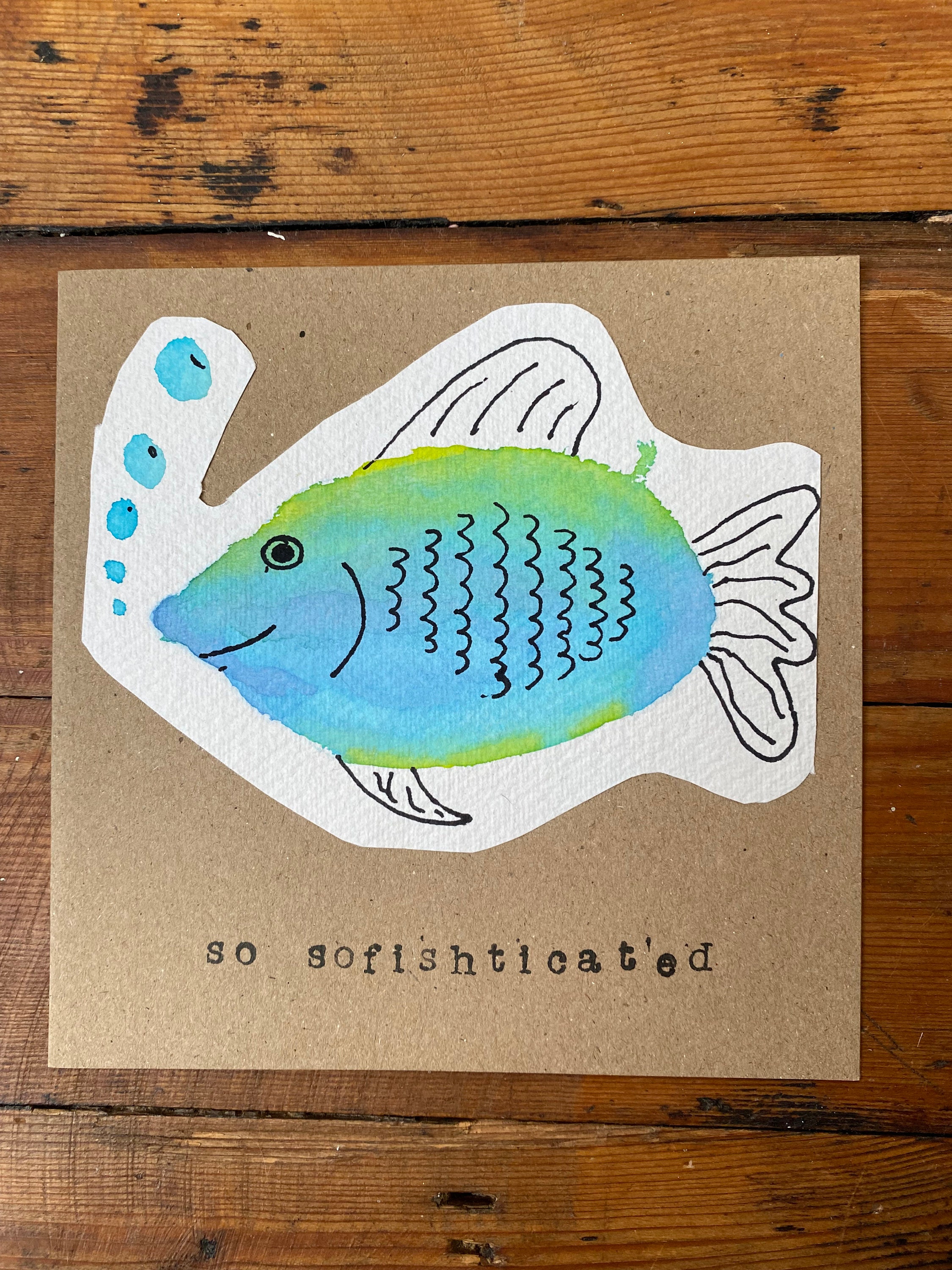 Handmade Watercolour Ocean Animal Card - Etsy UK