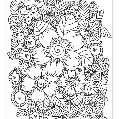 Coloring Book Pages Set One Floral Designs 10 Different - Etsy