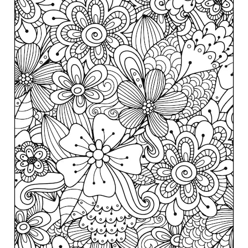 Coloring Book Pages Set One Floral Designs 10 Different - Etsy