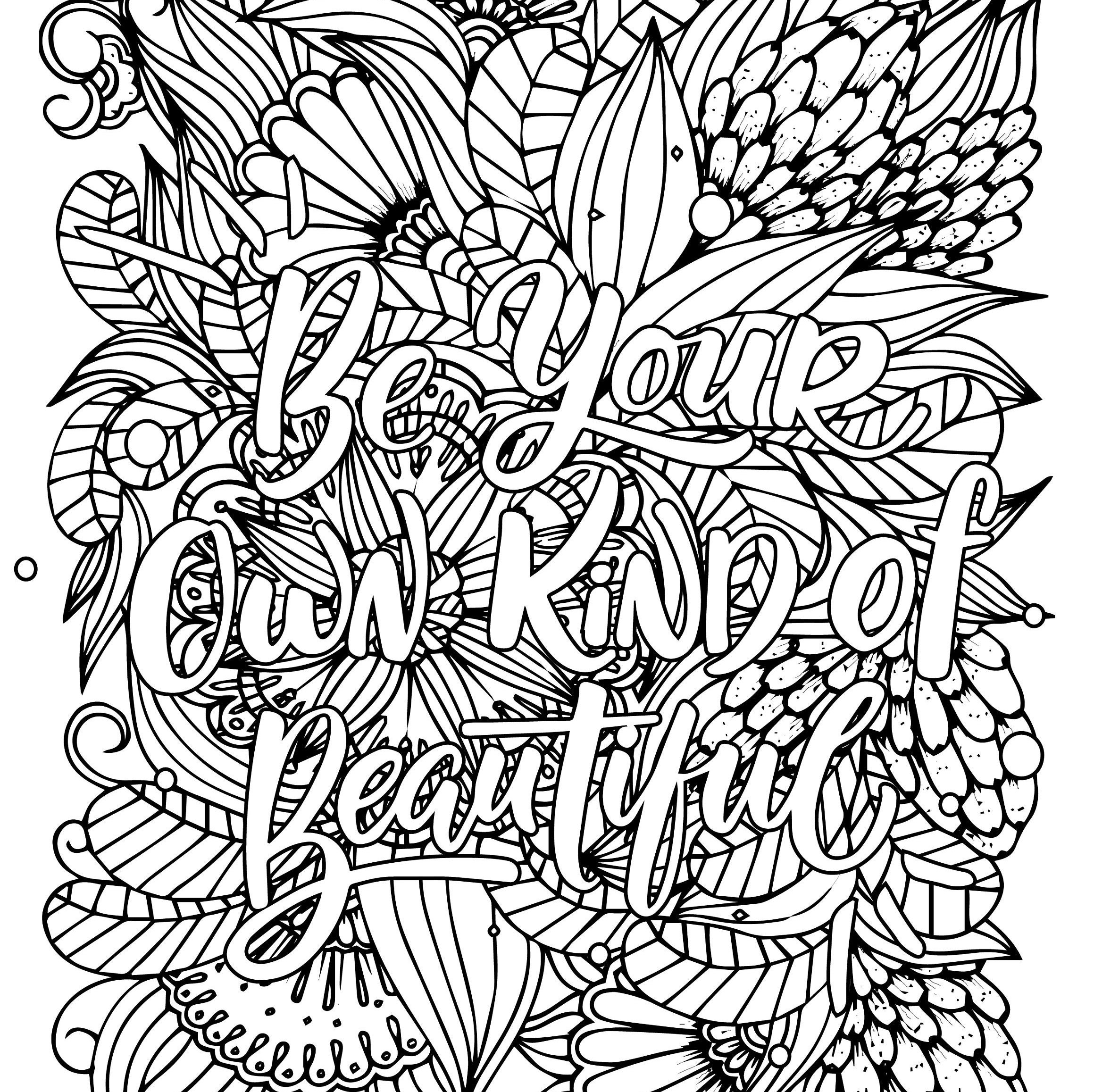Inspirational Quote Coloring Book Pages - Etsy