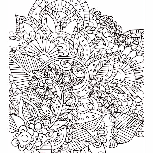 Coloring Book Pages Set One Floral Designs 10 Different - Etsy