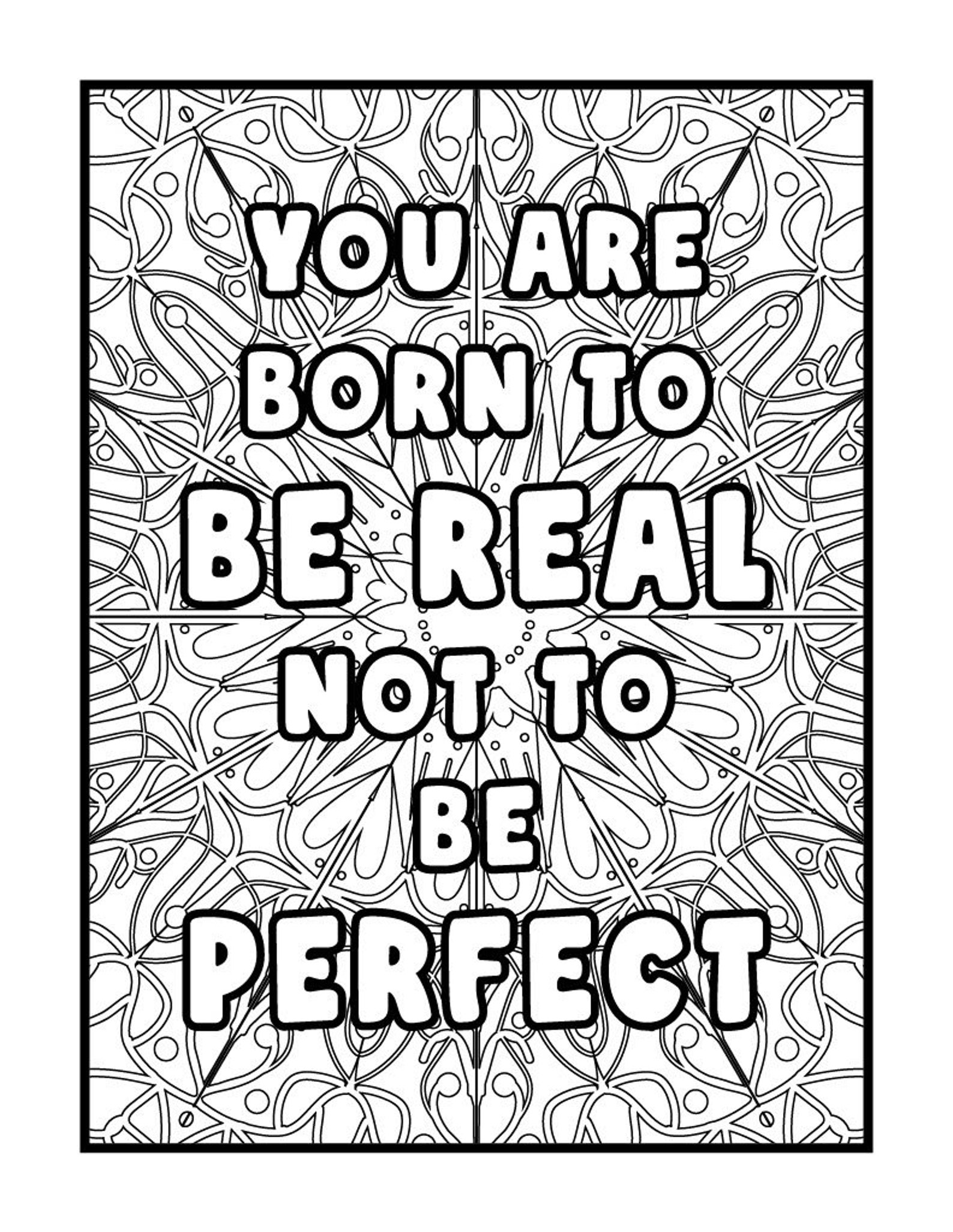 Coloring Book Pages Quotes With Floral Designs 10 Different Designs ...