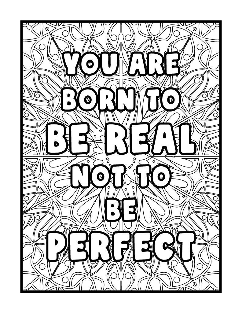 Coloring Book Pages Quotes With Floral Designs 10 Different Designs ...