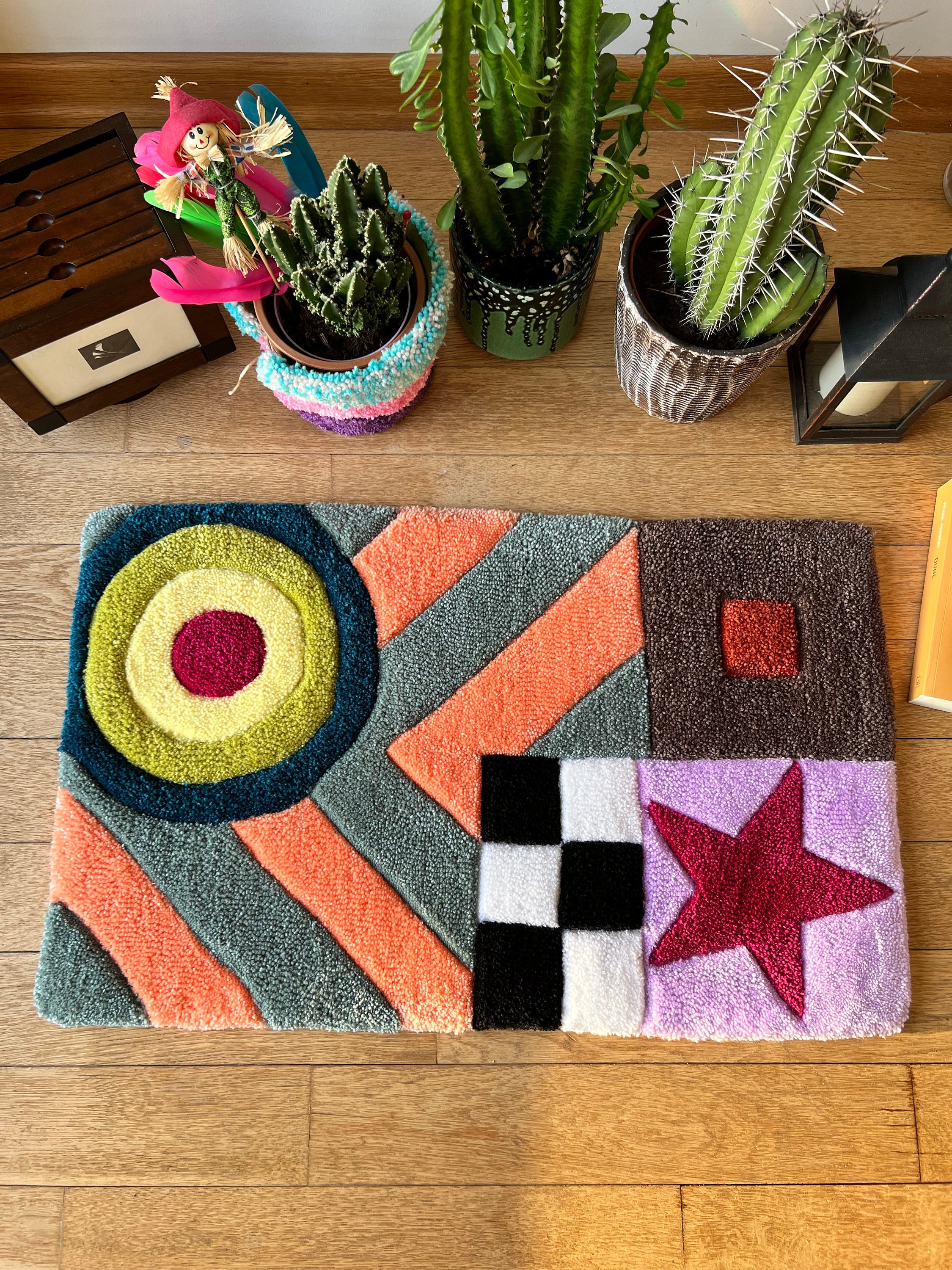 Rainbow Delight Rug - Hand Tufted Rug - Colorful Tufted Rug - %100 ...