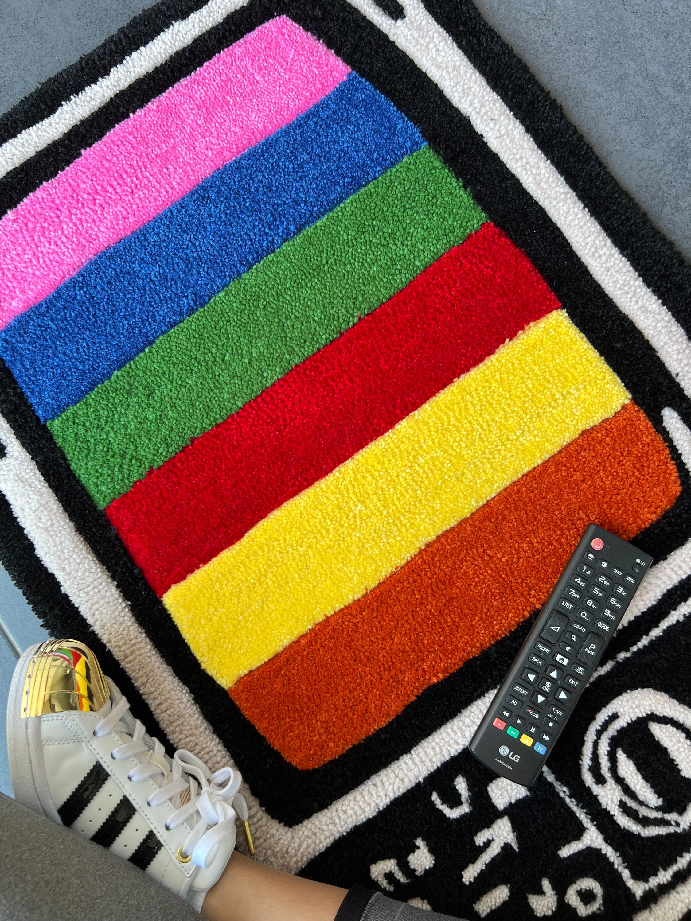 Vintage TV Rug - Retro TV Rug - Colorful Tufted Rug - %100 Handmade - Etsy