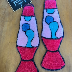 Retro Lava Lamp Wall Hanging Rug: Colorful Handmade Decor (15x48 Cm) - Etsy