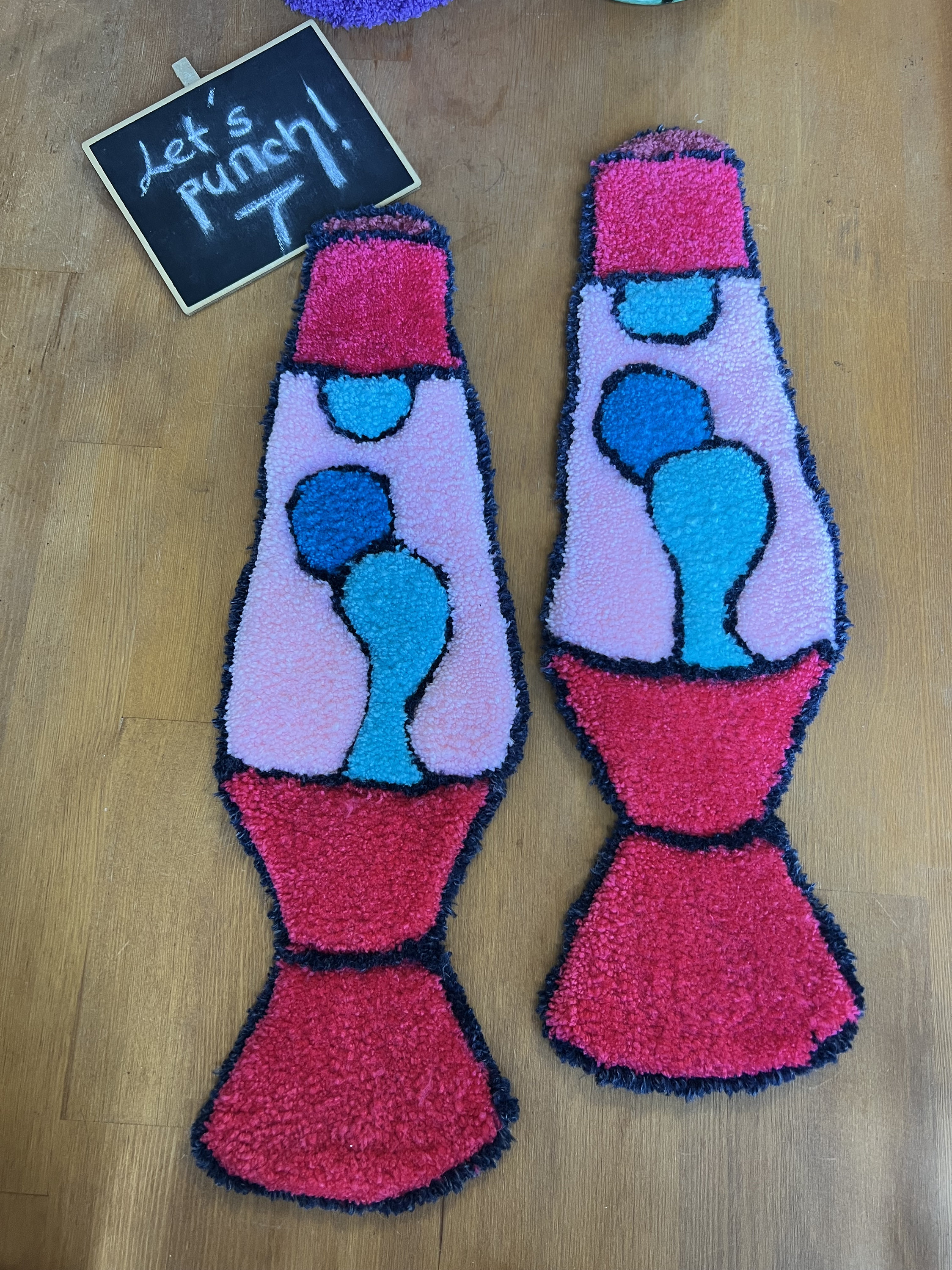 Retro Lava Lamp Wall Hanging Rug: Colorful Handmade Decor (15x48 Cm) - Etsy