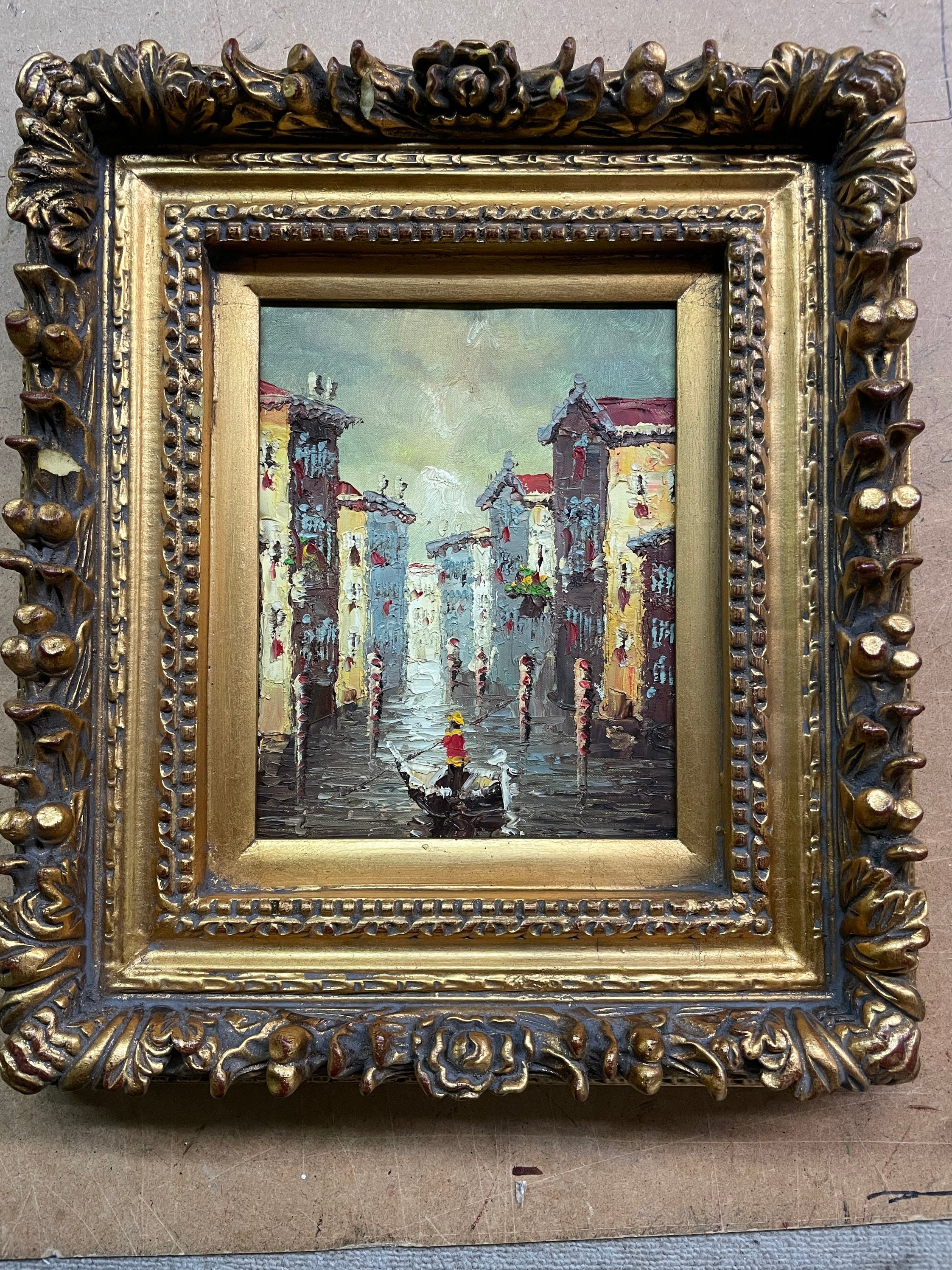 Oil Painting Gondola in Venice - Etsy