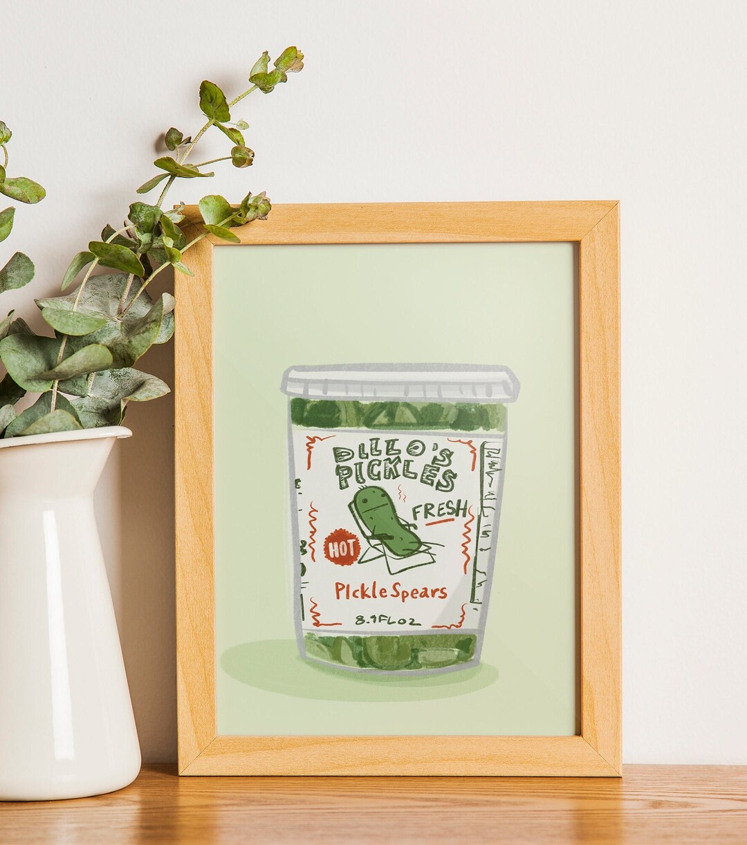 Pickle Art Print Pickle Home Decor Grillos Pickles Wall Art Print Jar ...